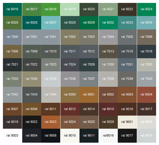 Steel Roofing Colors Chart